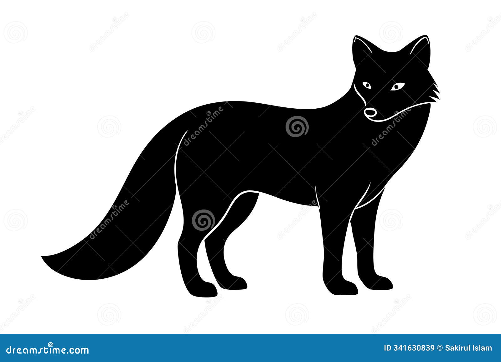 Arctic Fox Design Silhouette Vector Illustration Stock Illustration ...