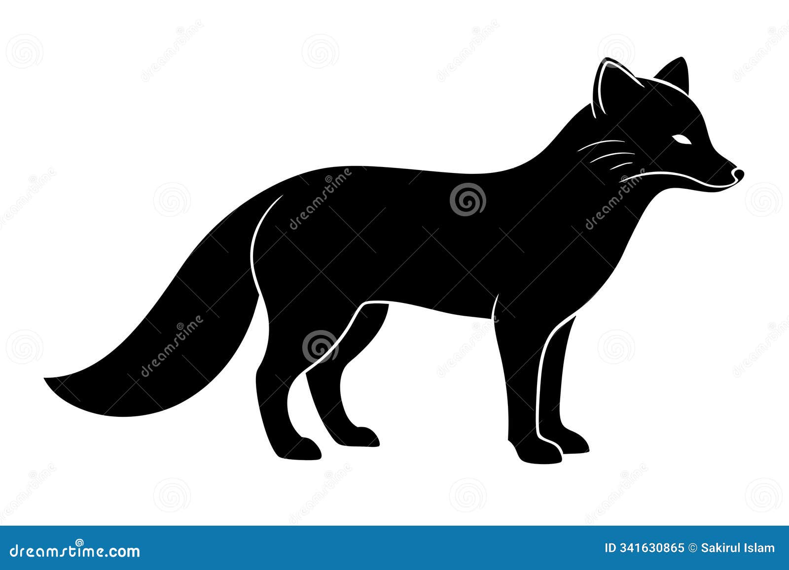 Arctic Fox Design Silhouette Vector Illustration Stock Illustration ...