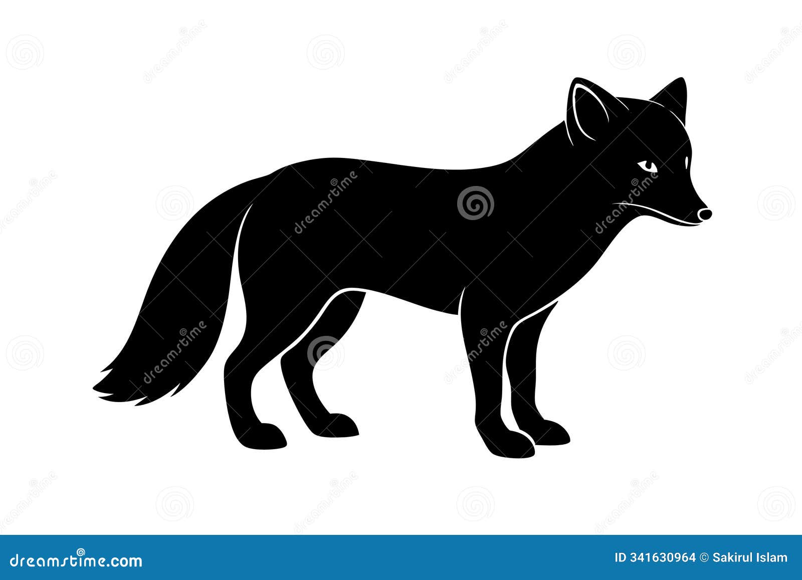 Arctic Fox Design Silhouette Vector Illustration Stock Illustration ...