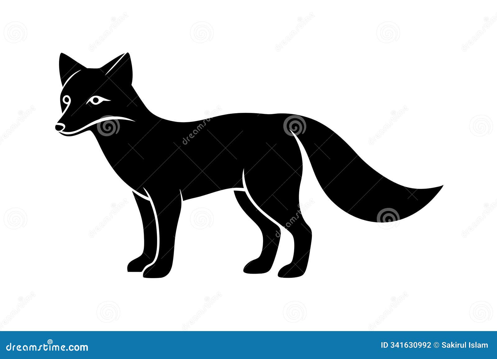 Arctic Fox Design Silhouette Vector Illustration Stock Illustration ...