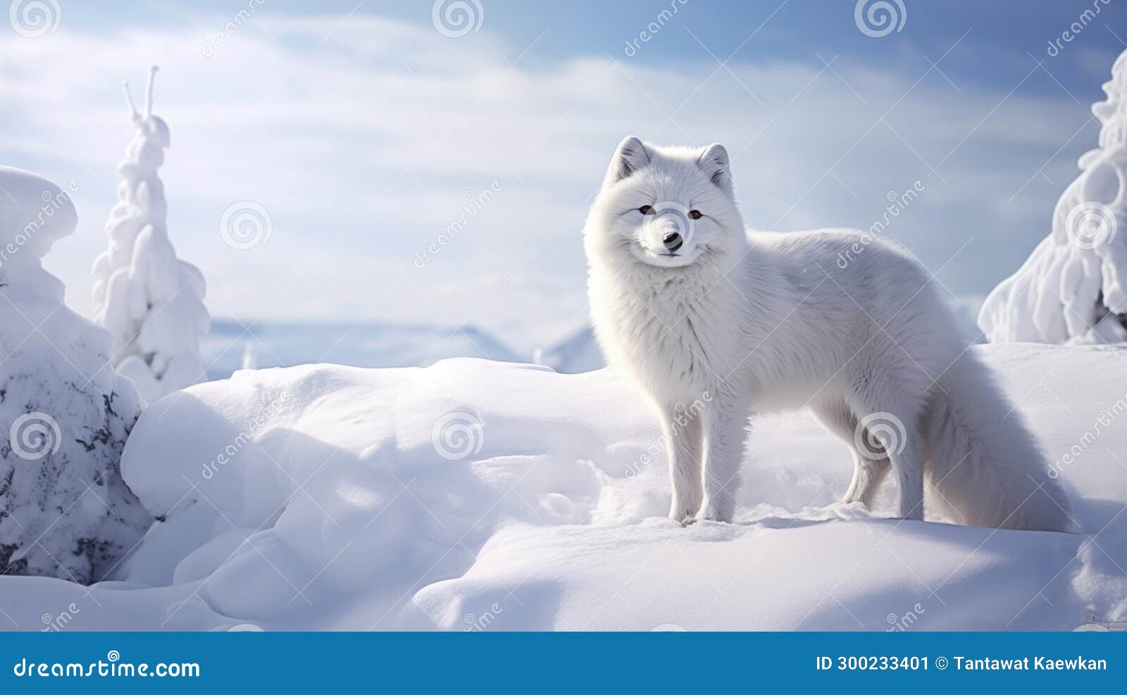 Arctic fox in its winter stock illustration. Illustration of animal ...