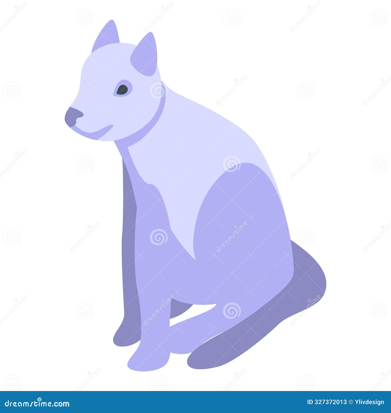 Arctic Fox Sitting Down Looking Back Over Shoulder Stock Vector ...