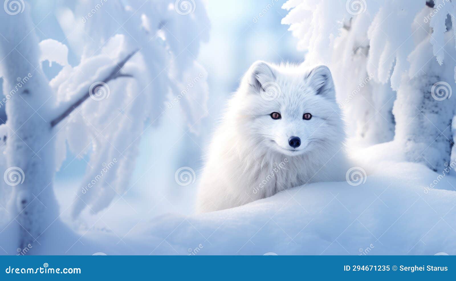 An Arctic Fox is Standing in the Snow, AI Stock Image - Image of beauty ...