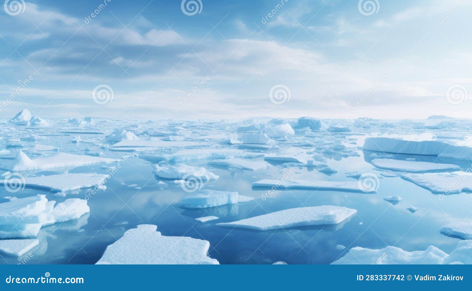 Arctic Ice Floe in the Cold Water Ocean in a North Stock Photo - Image ...