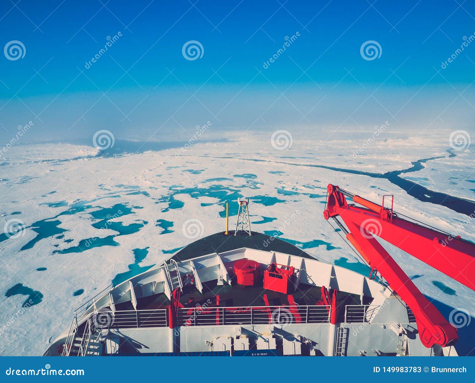 Icebreaker Surrounded by Ice Stock Image - Image of frozen, arctic ...