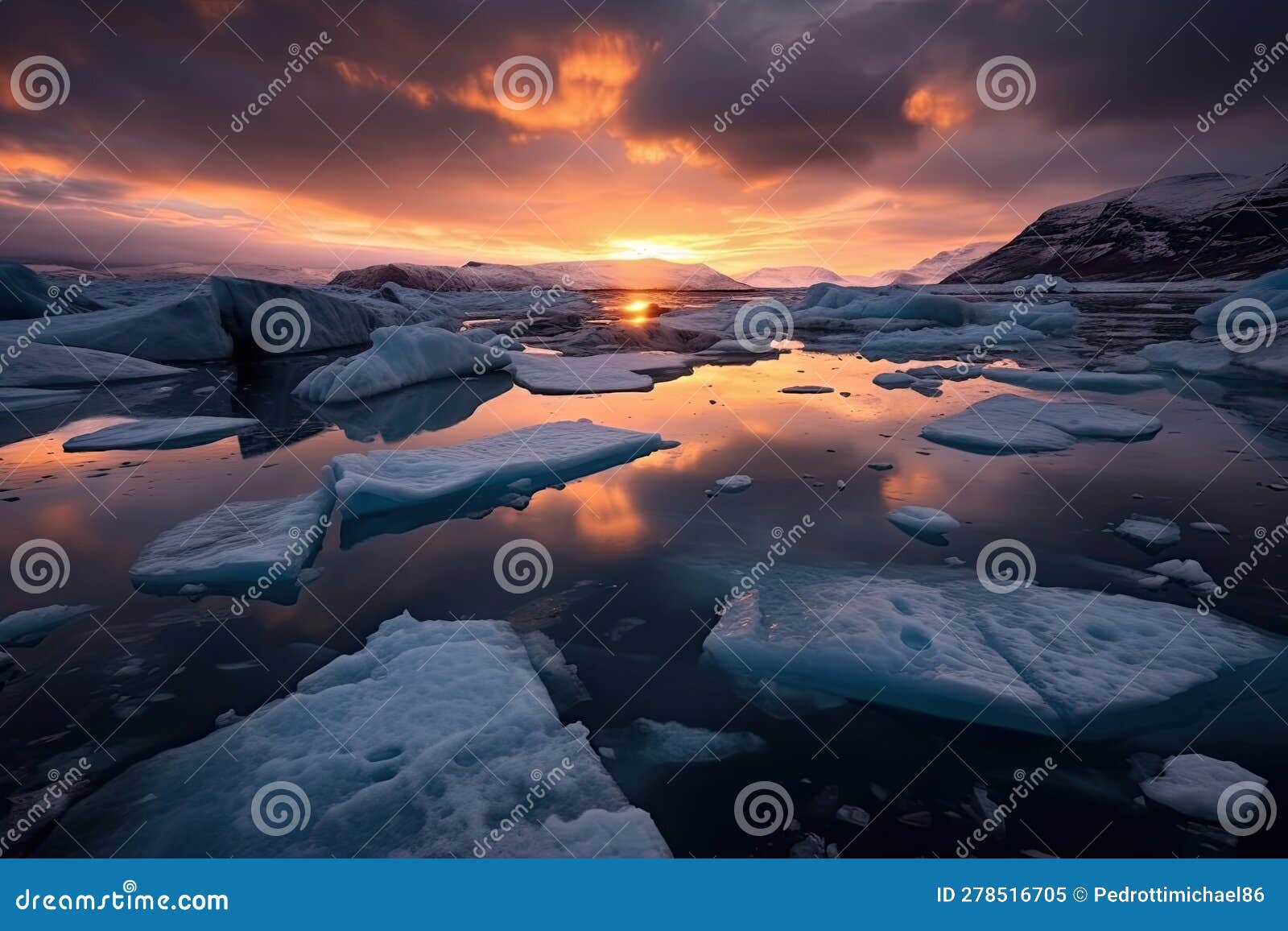 Arctic Ice Melt stock illustration. Illustration of generative - 278516705