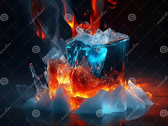 Arctic Inferno: a Stunning Visual Exploration of Ice and Fire Stock ...