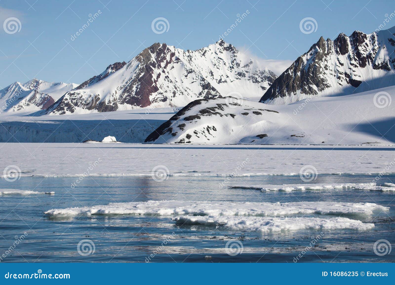 Arctic Landscape - Glacier and Mountains Stock Image - Image of ...
