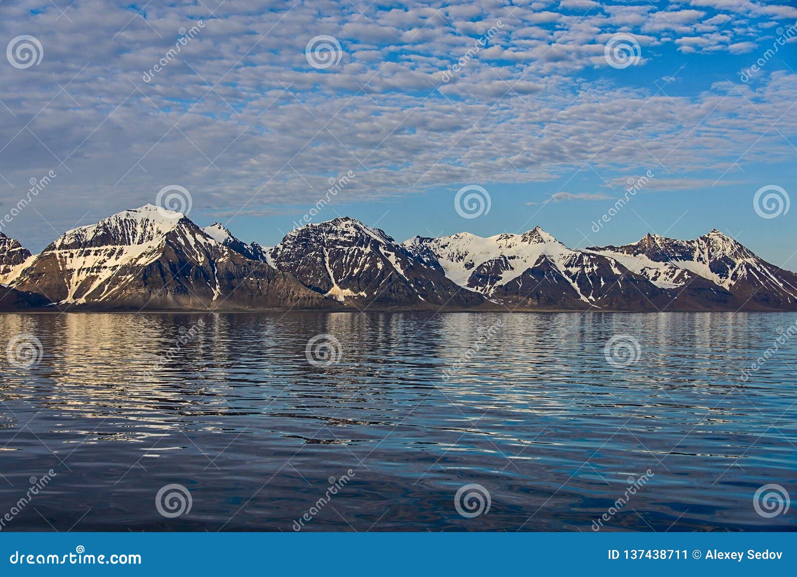 Arctic Landscape with Mountains in Svalbard with Reflection Stock Image ...