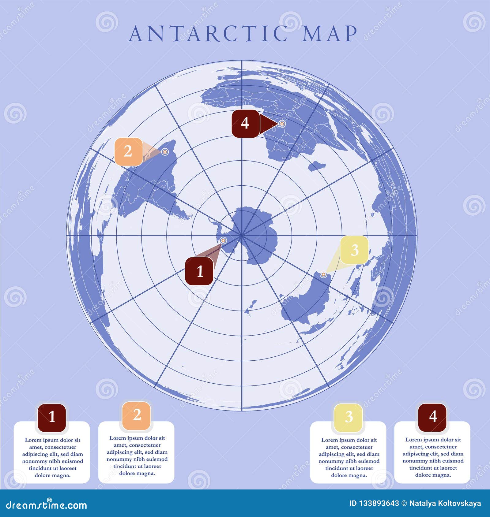 Arctic Map with Countries Boundary, Grid and Label Stock Vector ...