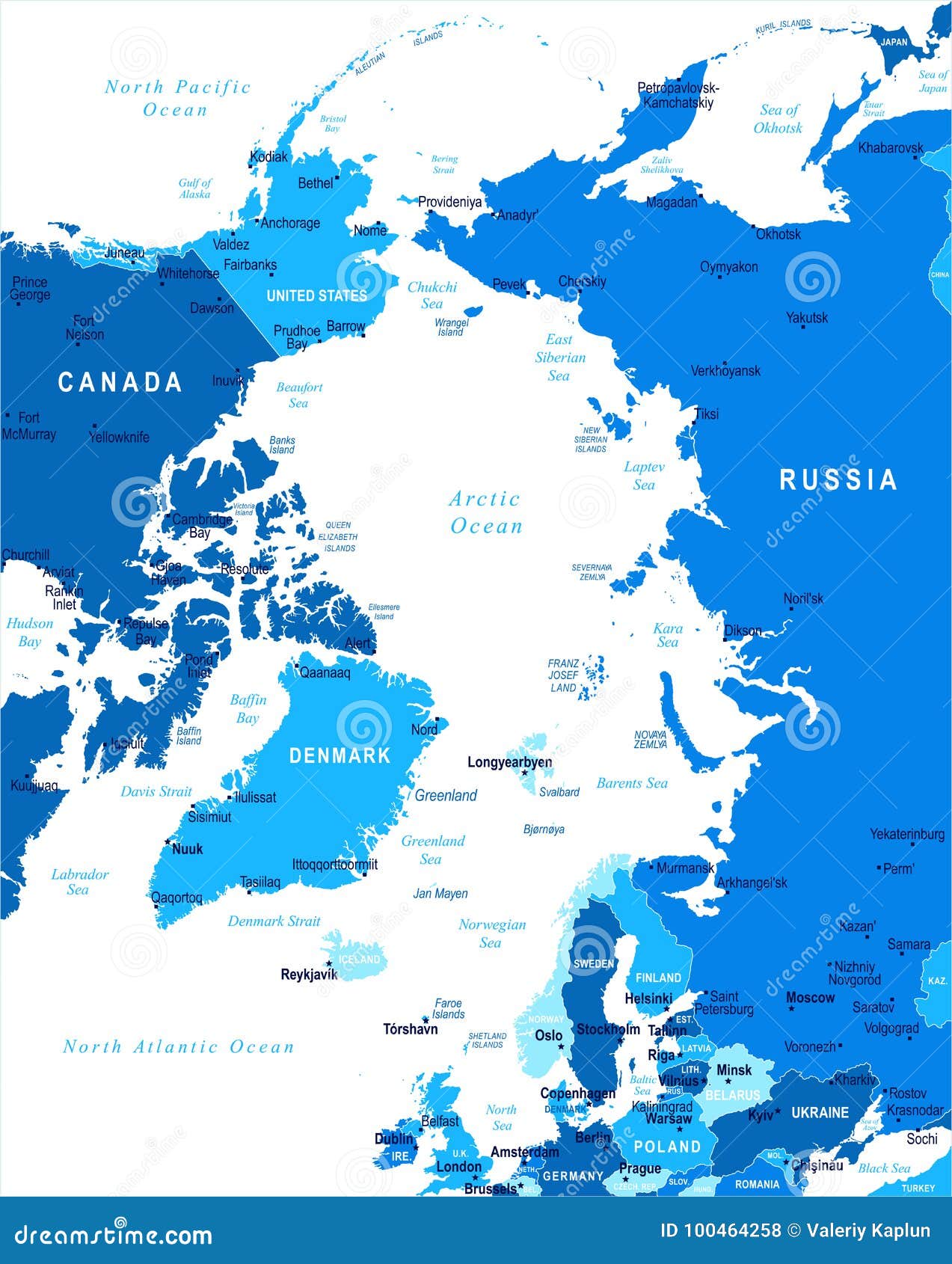 Arctic Map - Vector Illustration Stock Illustration - Illustration of ...