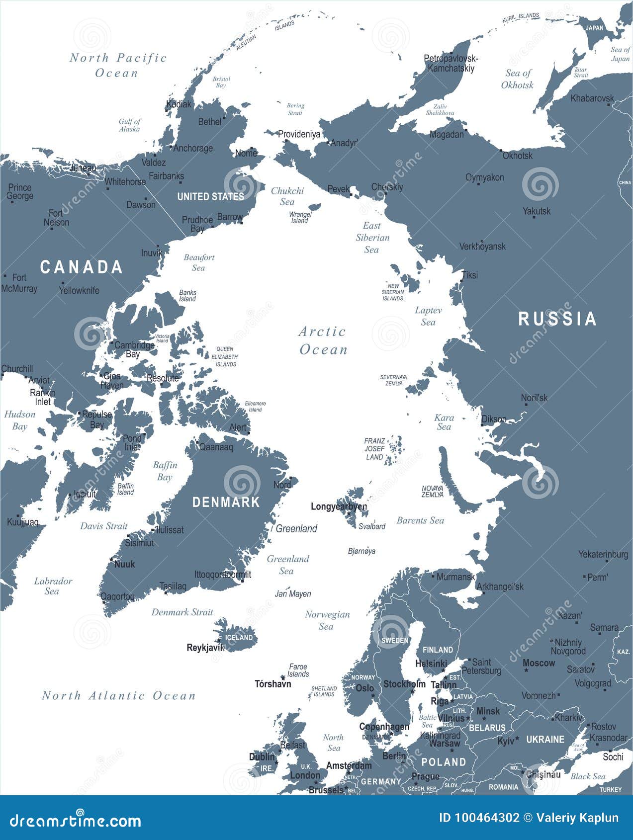 Arctic Map - Vector Illustration Stock Illustration - Illustration of ...
