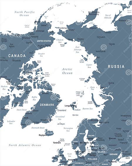 Arctic Map - Vector Illustration Stock Illustration - Illustration of ...