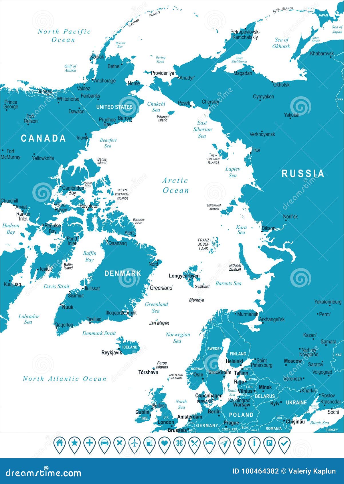 Arctic Map - Vector Illustration Stock Illustration - Illustration of ...