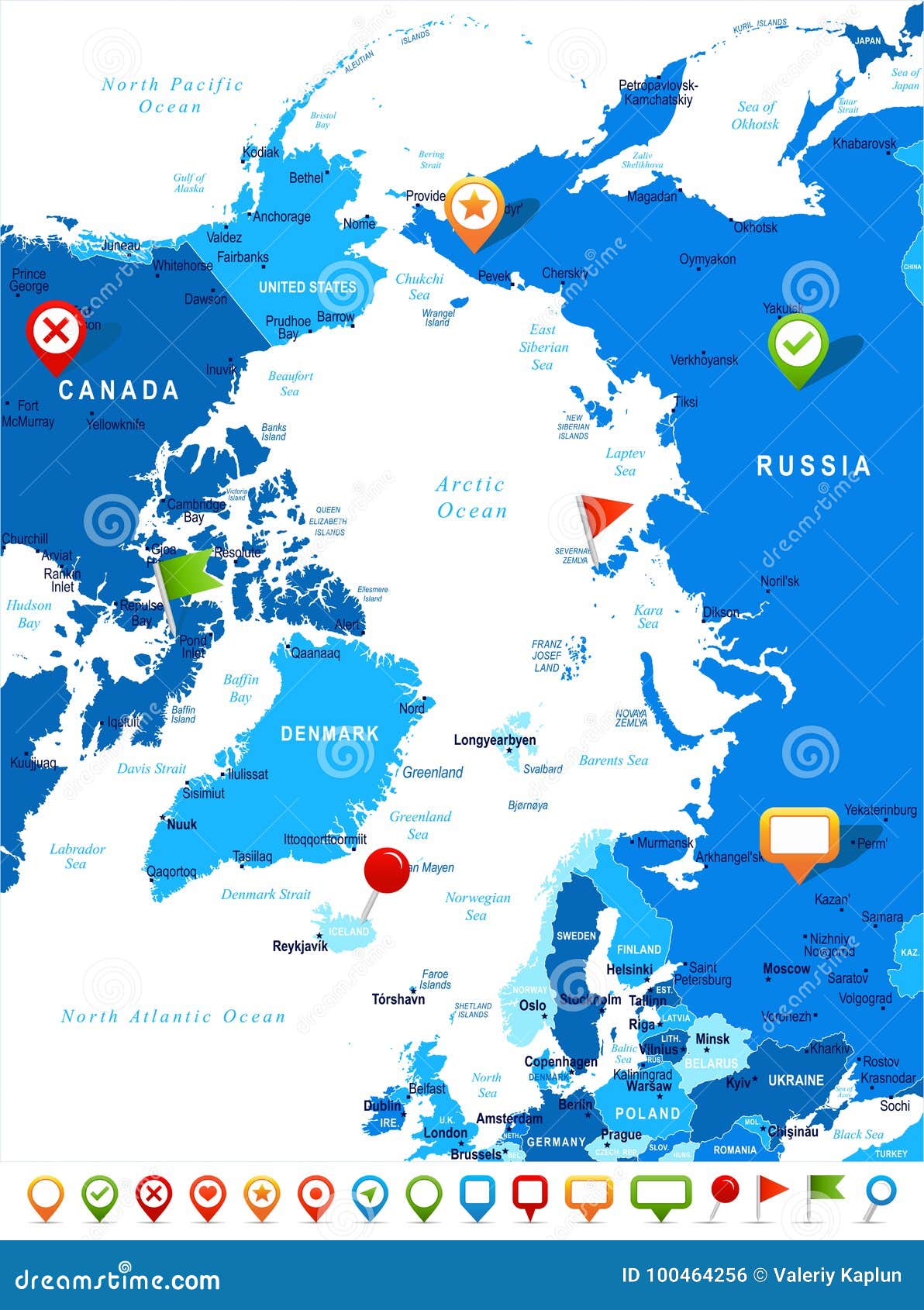 Arctic Map - Vector Illustration Stock Illustration - Illustration of ...