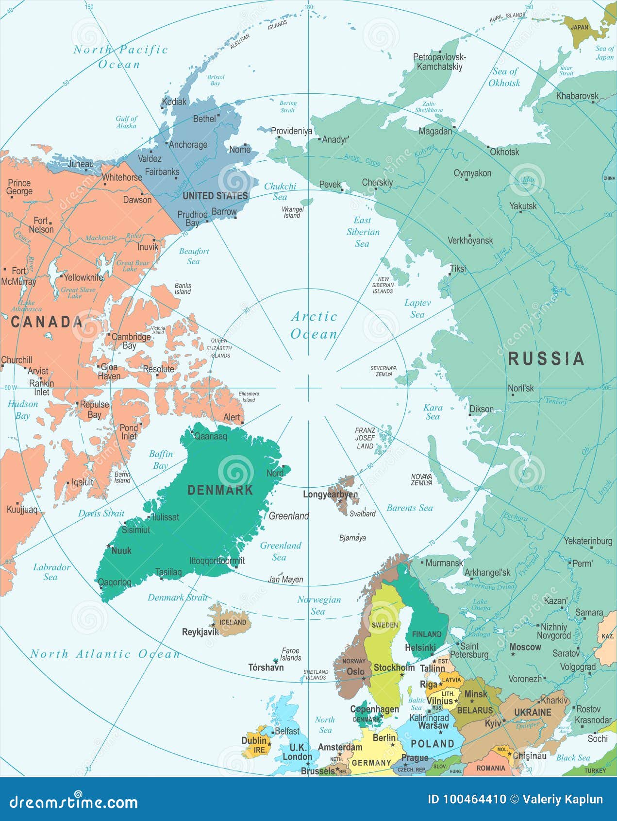 Arctic Map - Vector Illustration Stock Illustration - Illustration of ...