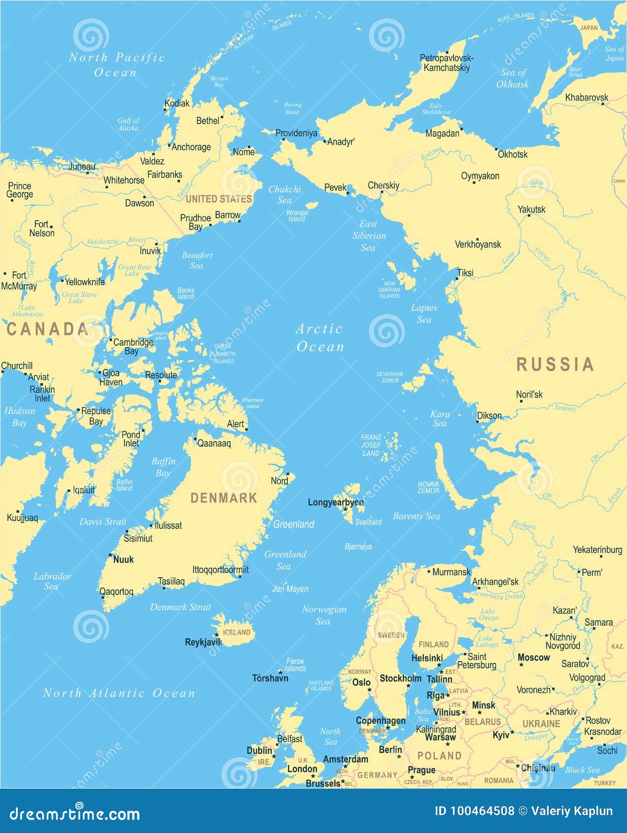 Arctic Map - Vector Illustration Stock Illustration - Illustration of ...