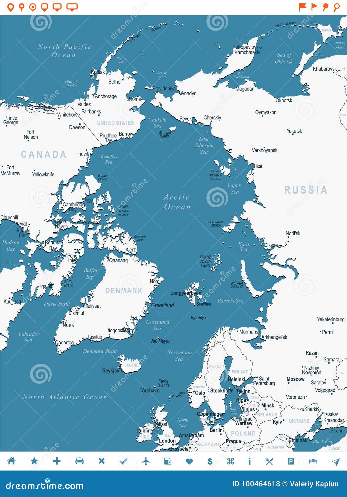 Arctic Map - Vector Illustration Stock Illustration - Illustration of ...