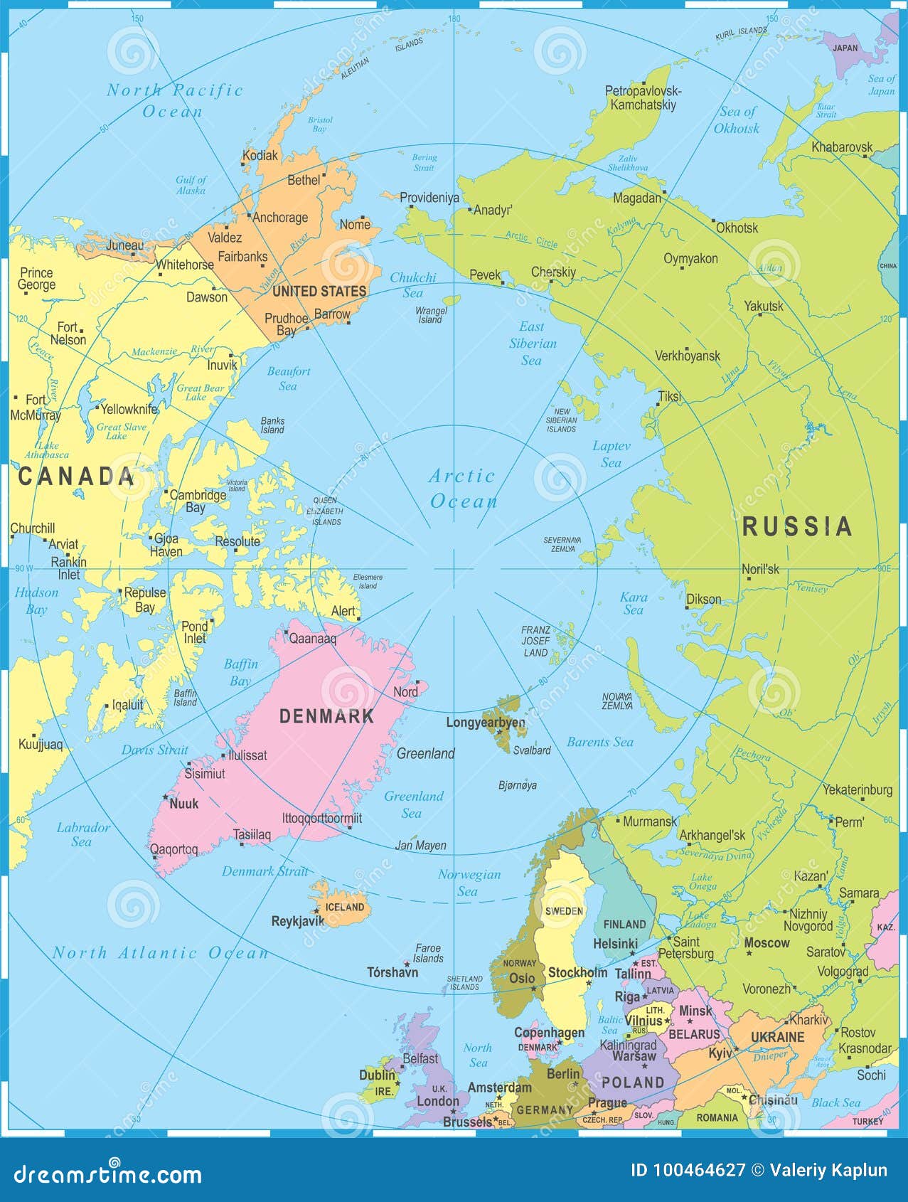 Arctic Map - Vector Illustration Stock Illustration - Illustration of ...