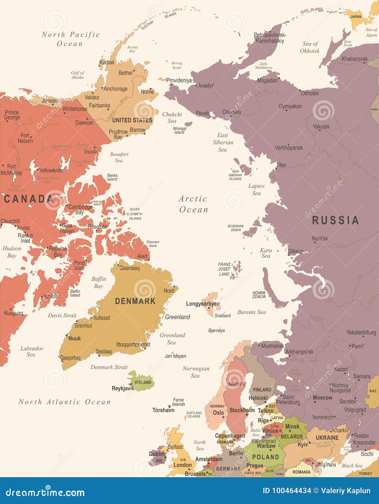 Arctic Map - Vintage Vector Illustration Stock Illustration ...