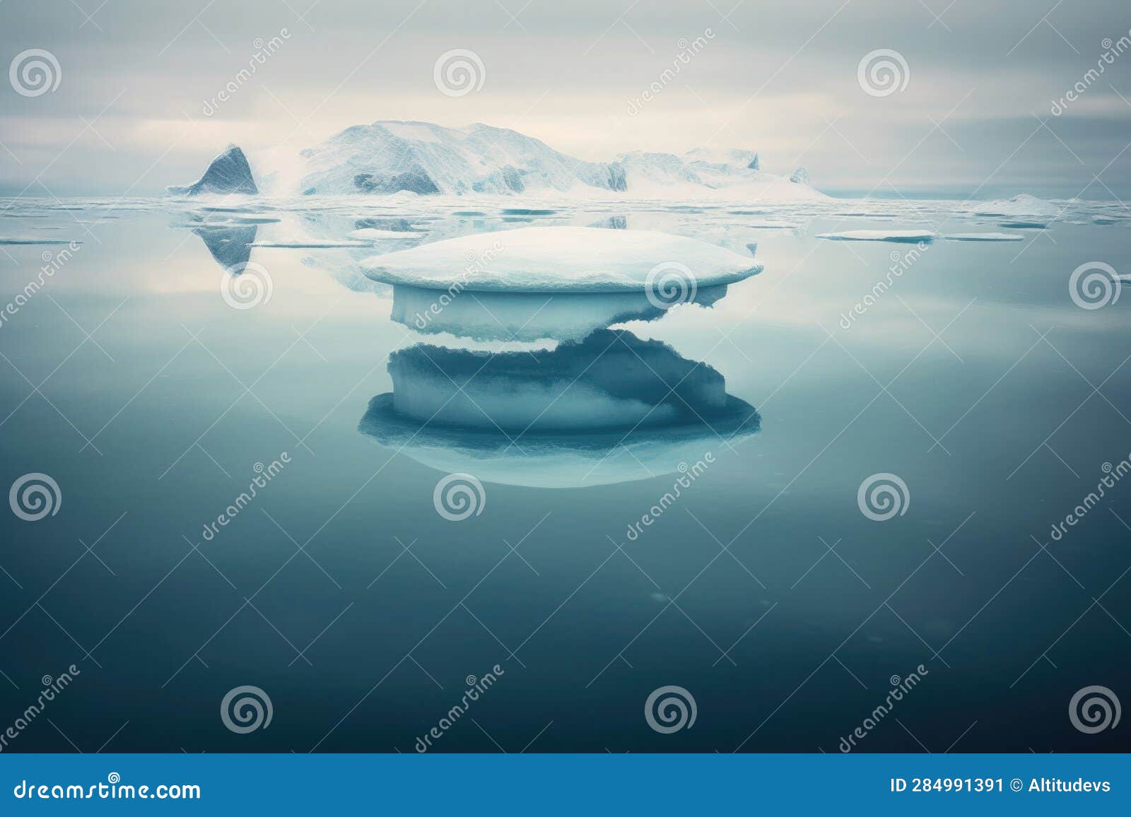 Arctic Mirage Creating a Floating Ice Cap Illusion Stock Illustration ...