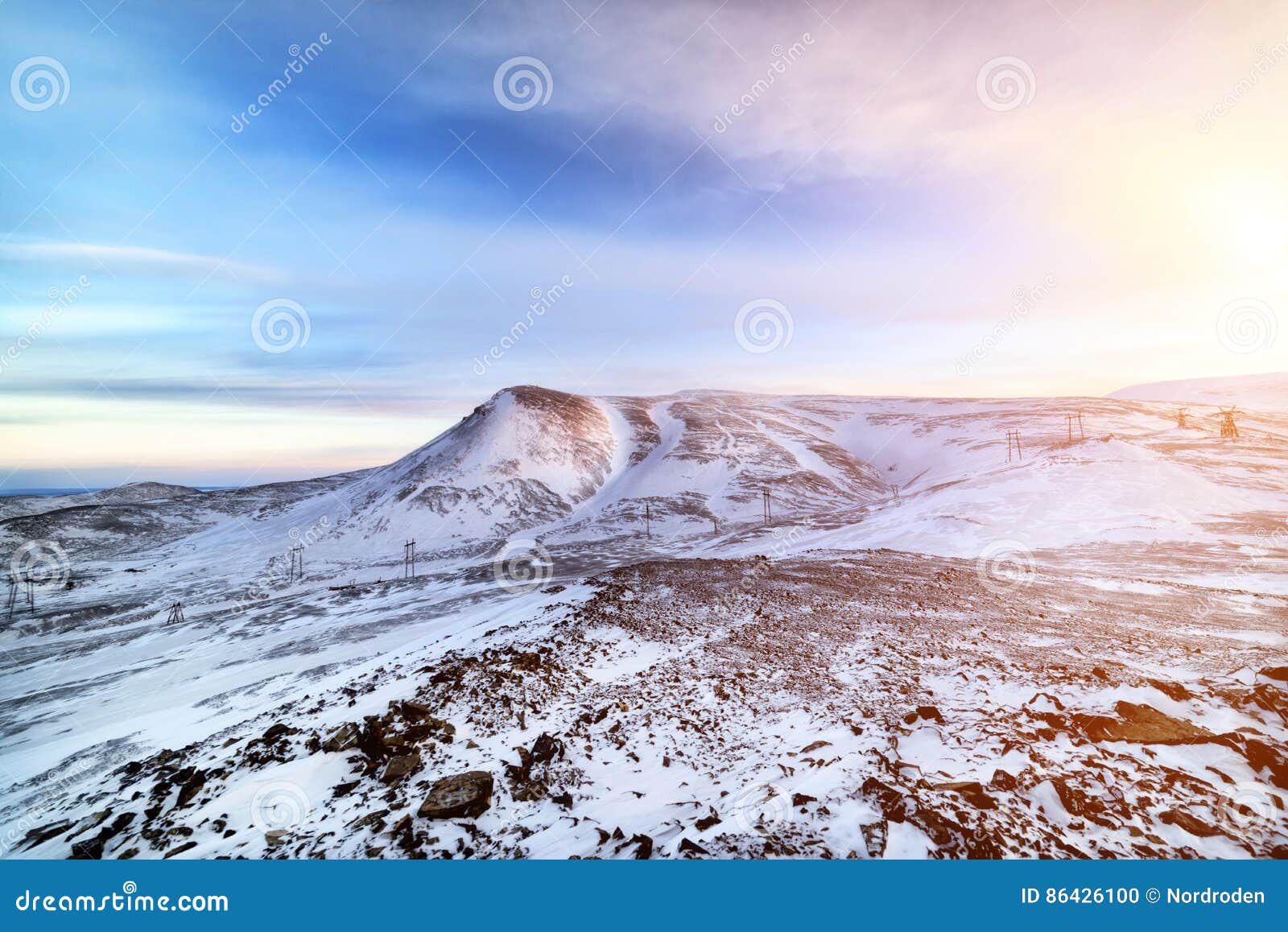 Arctic mountain landscape. stock photo. Image of mountains - 86426100