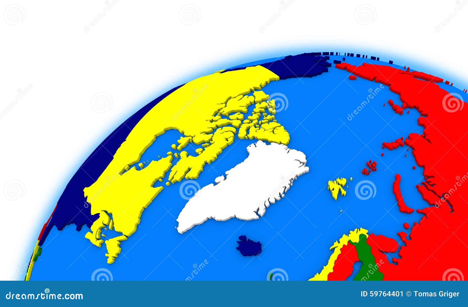 Arctic North Polar Region on Globe Political Map Stock Illustration ...