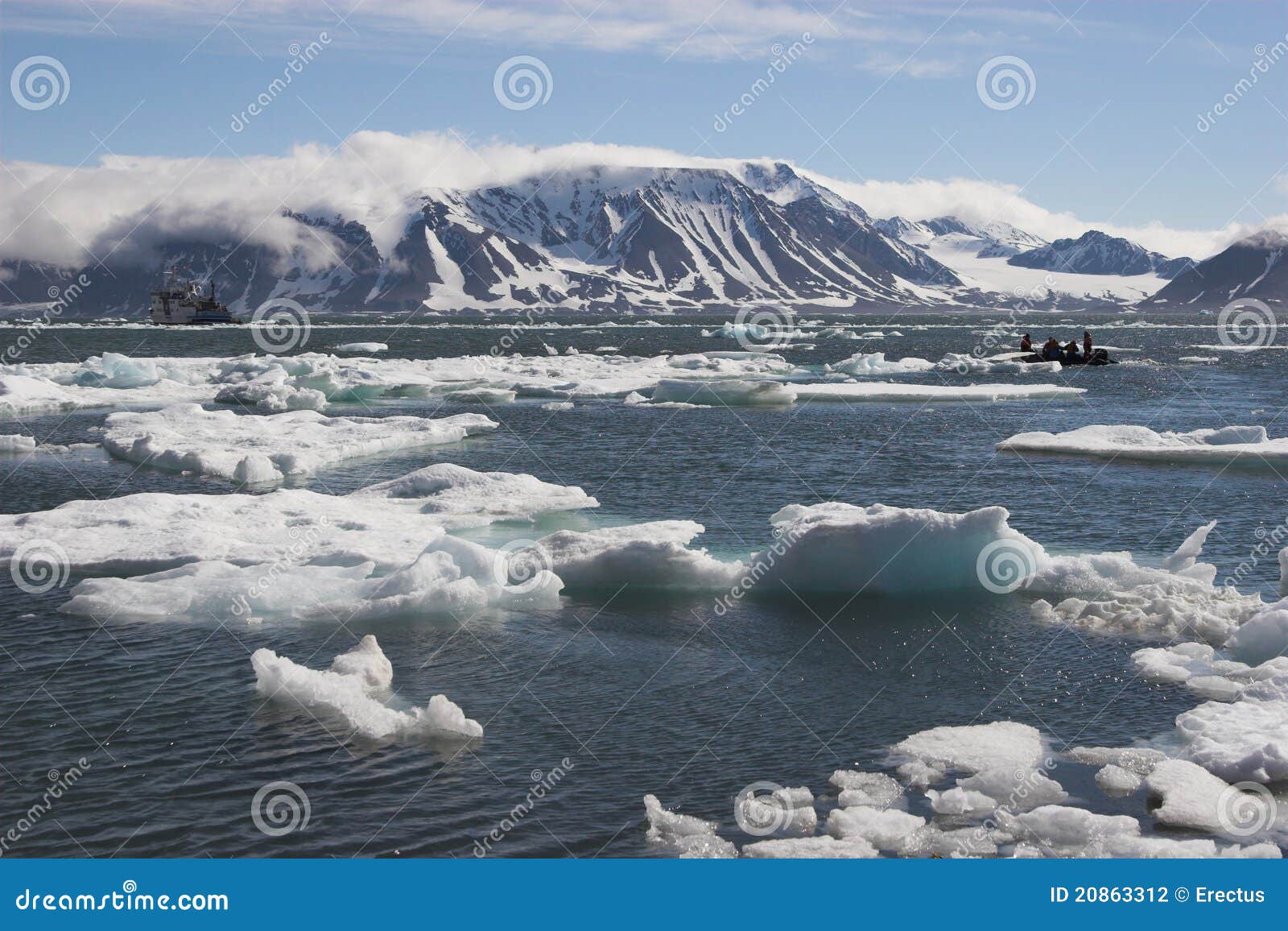 Arctic Ocean - Pack Ice On The Sea Surface Stock Photo | CartoonDealer ...