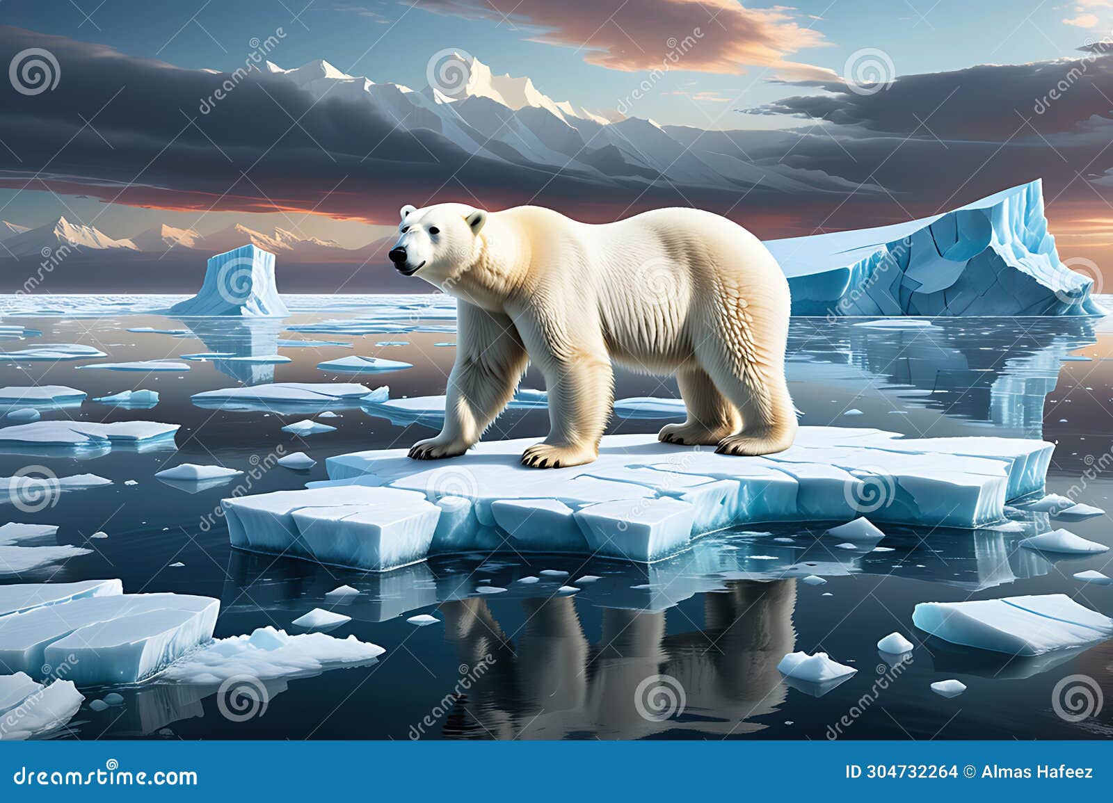 Arctic Solitude: Polar Bear Balancing on a Shrinking Ice Cap in the ...