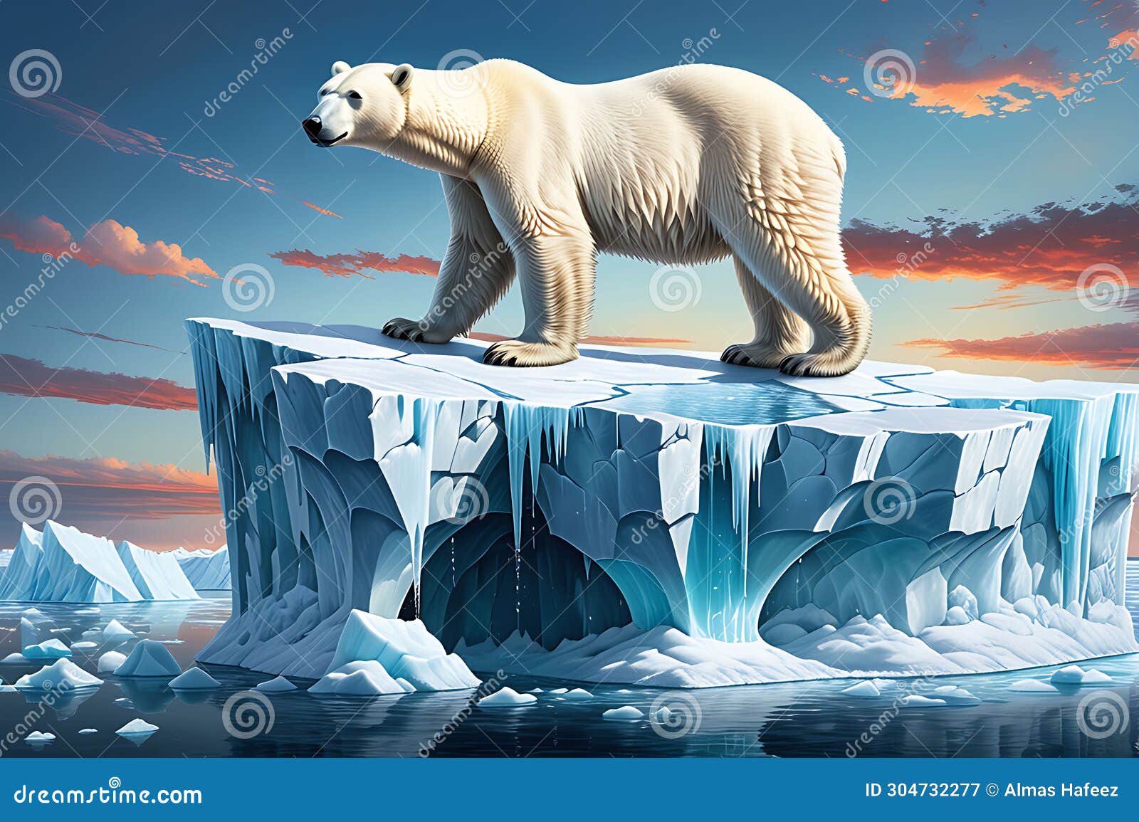 Arctic Solitude: Polar Bear Balancing on a Shrinking Ice Cap in the ...
