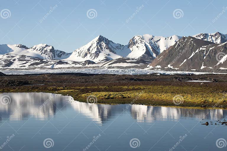 Arctic Summer Landscape - Water Reflection Stock Photo - Image of ...