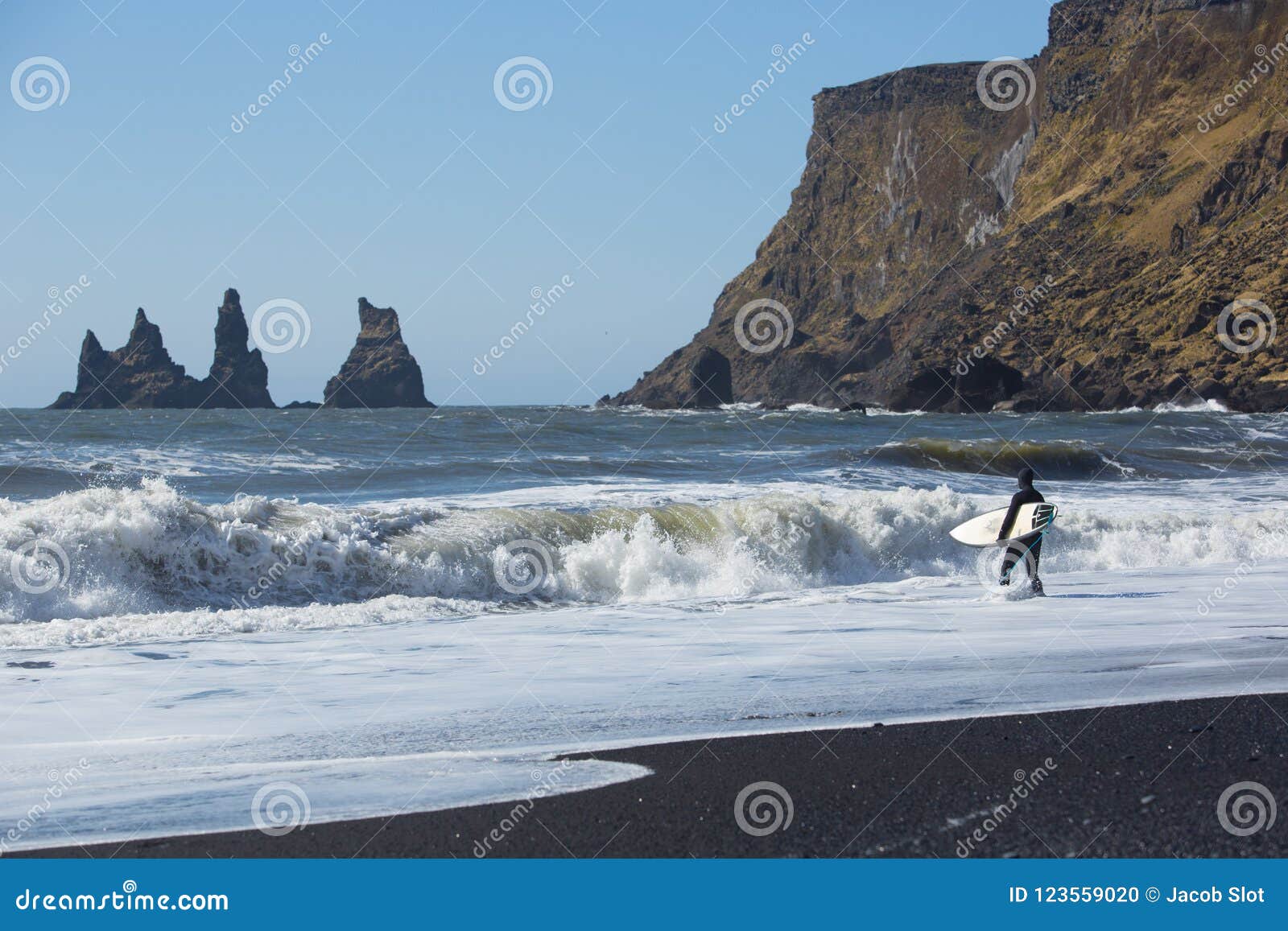 Arctic Surf Iceland stock photo. Image of surfer, beach - 123559020