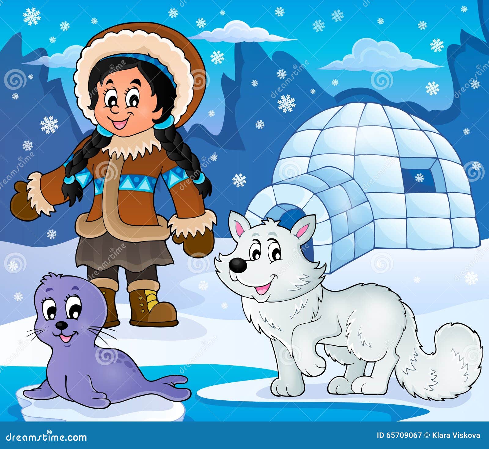 Inuit Theme Image 3 Cartoon Vector | CartoonDealer.com #65015381