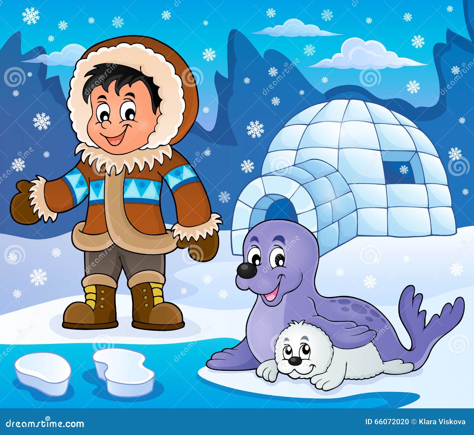 Inuit Theme Image 4 Cartoon Vector | CartoonDealer.com #65015779