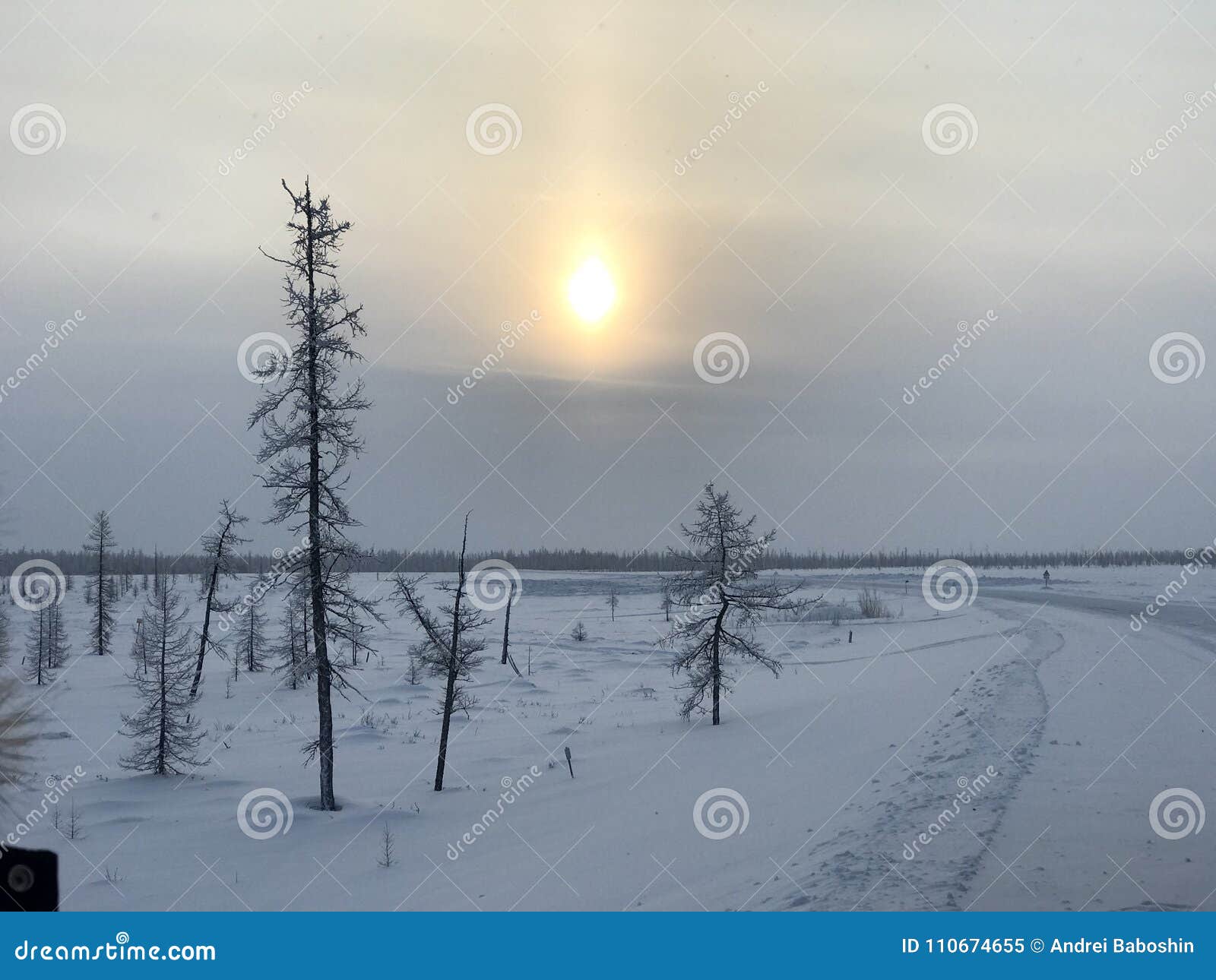 Arctic Tundra Desert Sunset Stock Image - Image of tundra, winter ...