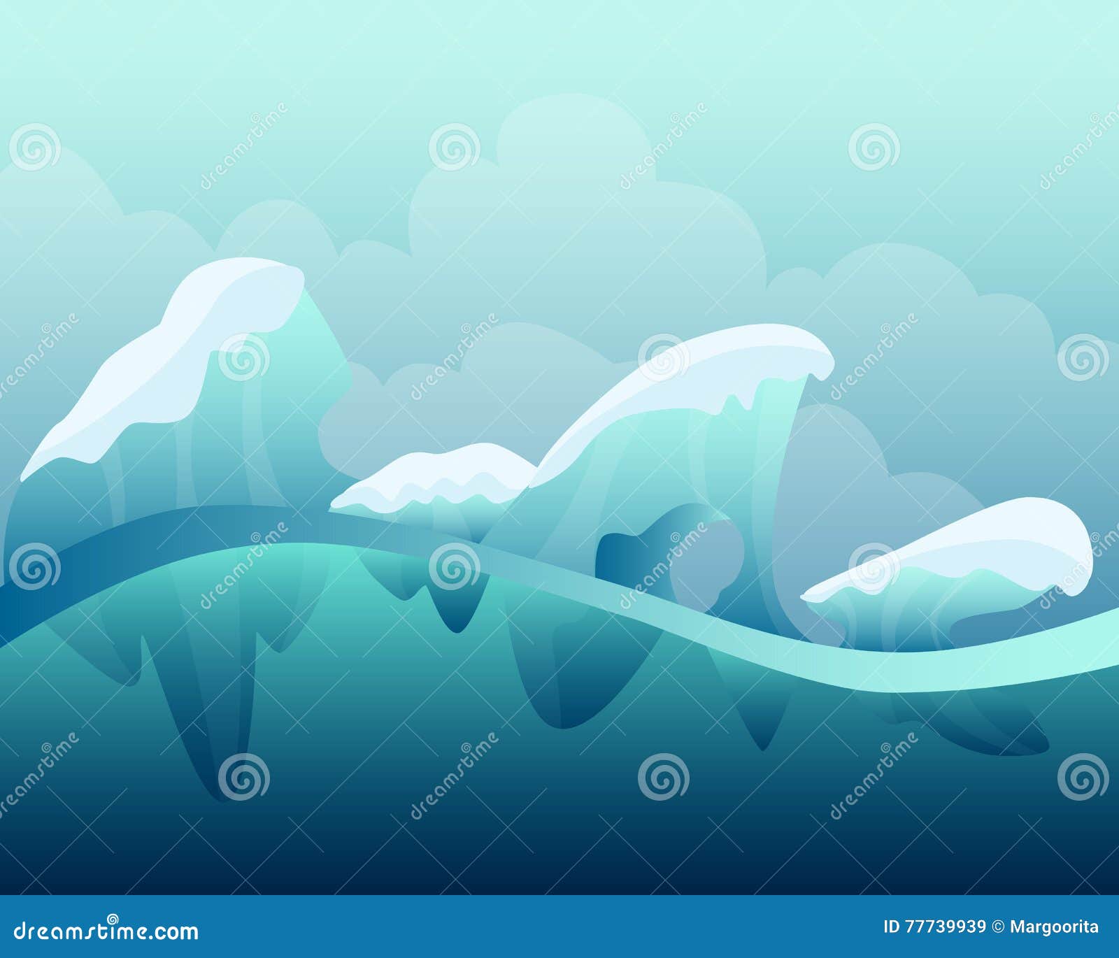 Arctic winter landscape stock vector. Illustration of frost - 77739939