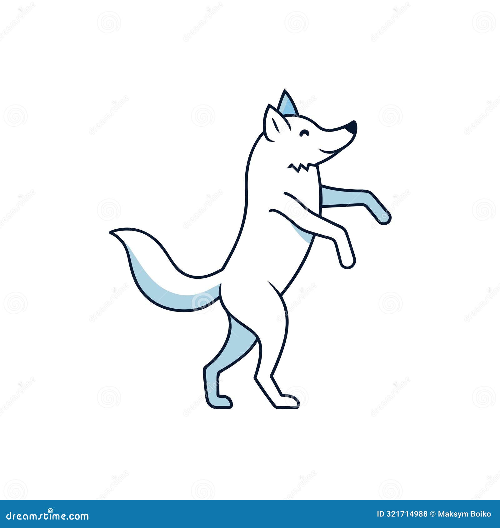 Arctic Wolf Dancing Icon Vector Illustration Stock Illustration ...