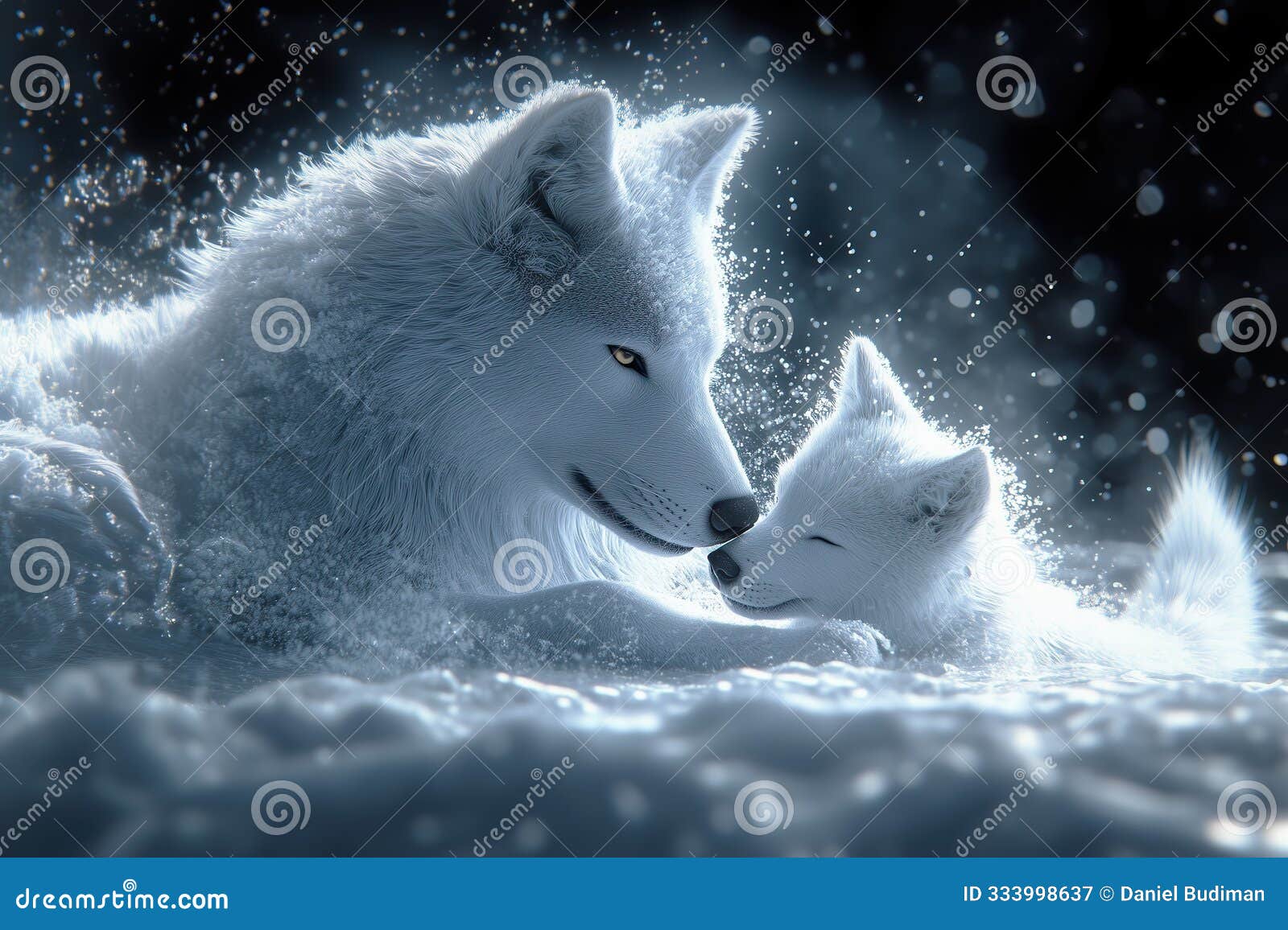 Arctic Wolf And Wolverine In A Candid Moment Royalty-Free Stock Image ...