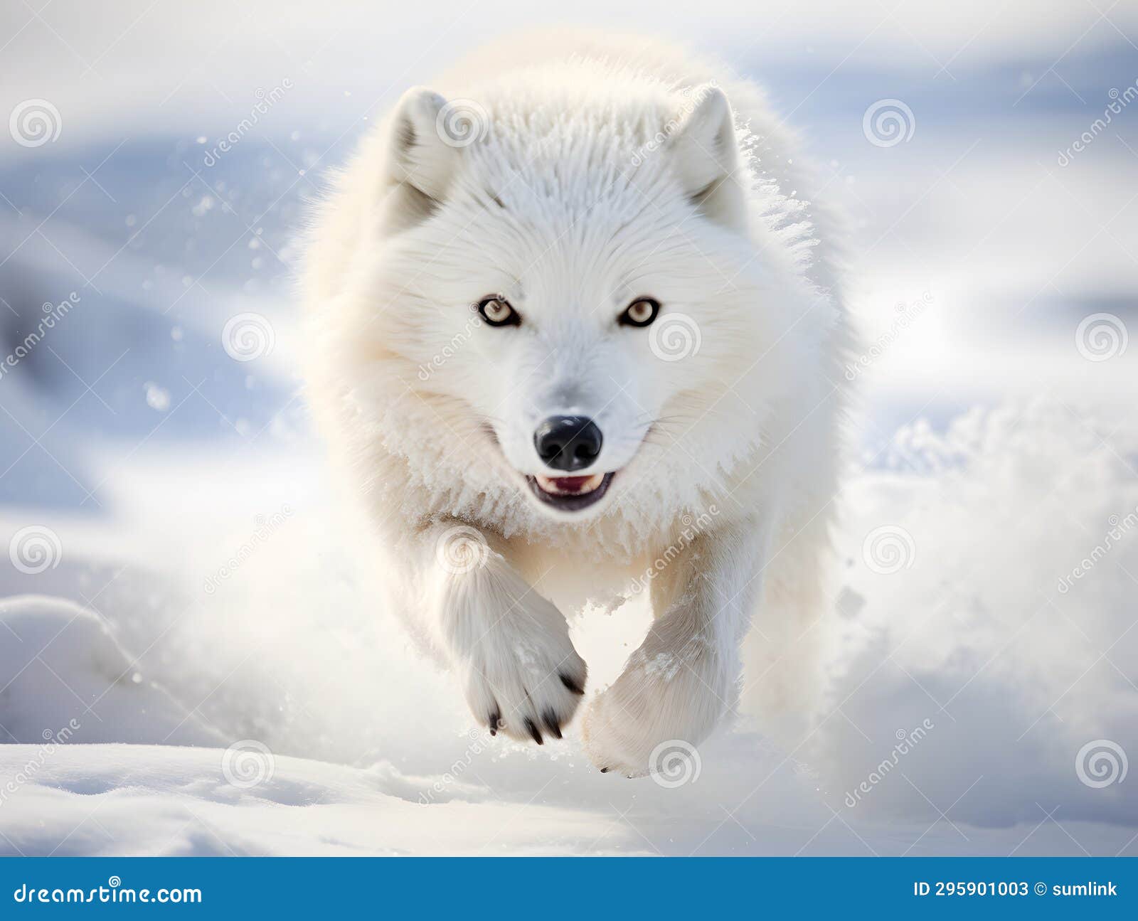 Arctic wolf in snow stock illustration. Illustration of white - 295901003