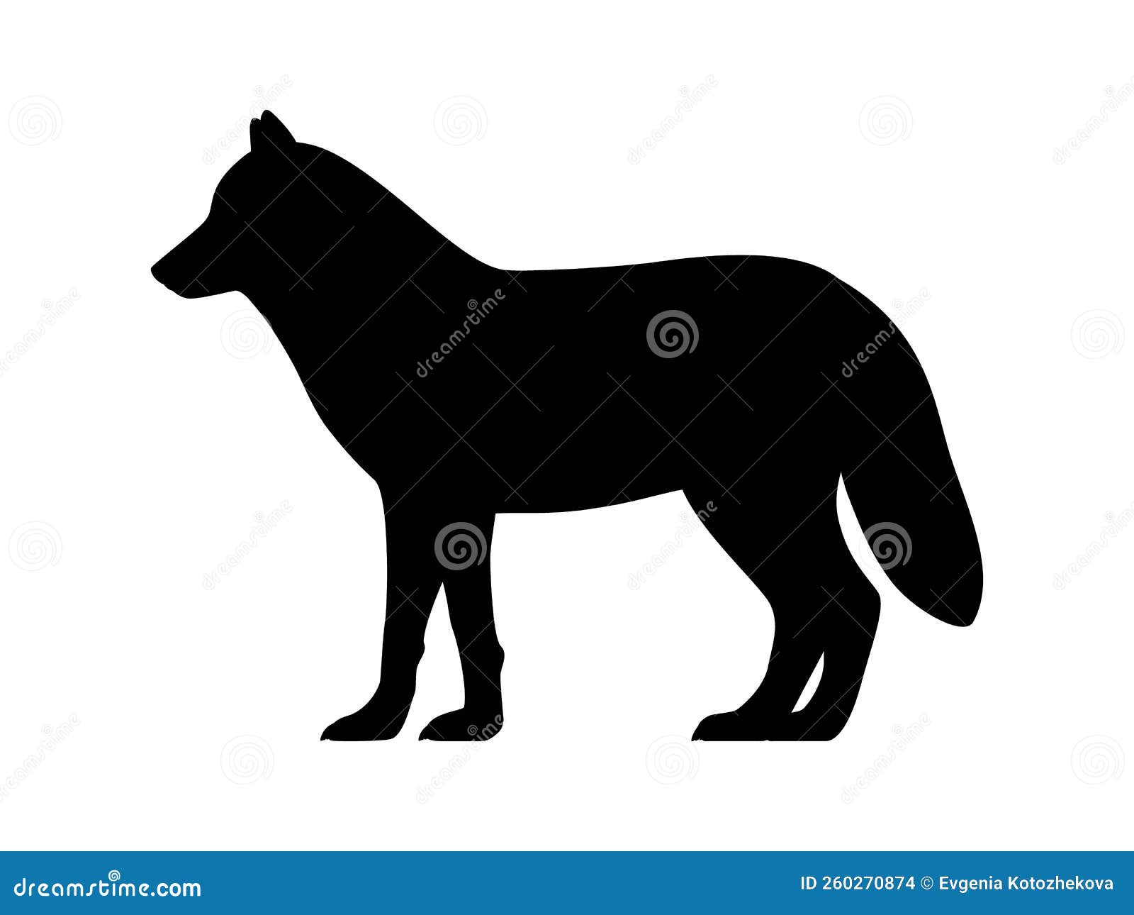 Arctic wolf silhouette stock illustration. Illustration of dangerous ...