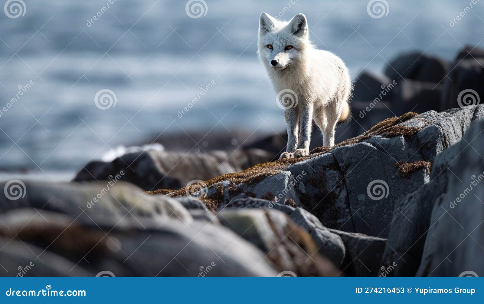 Arctic Wolf Sitting on Snow, Howling Loudly Generated by AI Stock Image ...