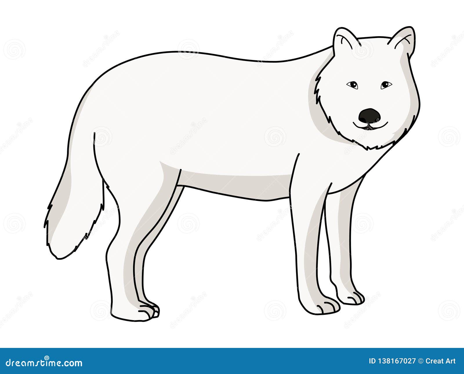 Arctic Wolf Vector Illustration.White Wolf Vector Stock Vector ...