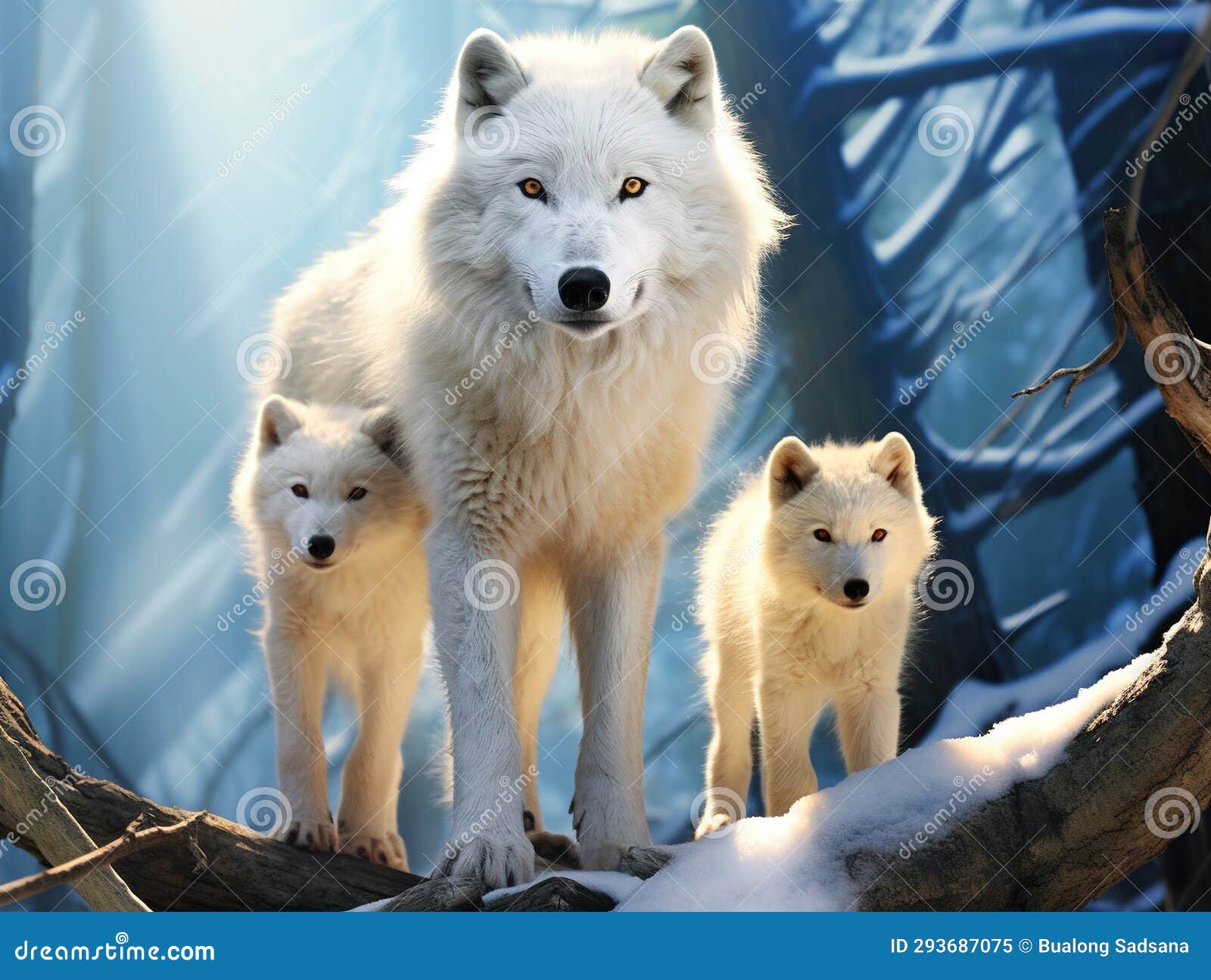 Ai Generated Illustration Wildlife Concept of of Arctic Wolves Stock ...