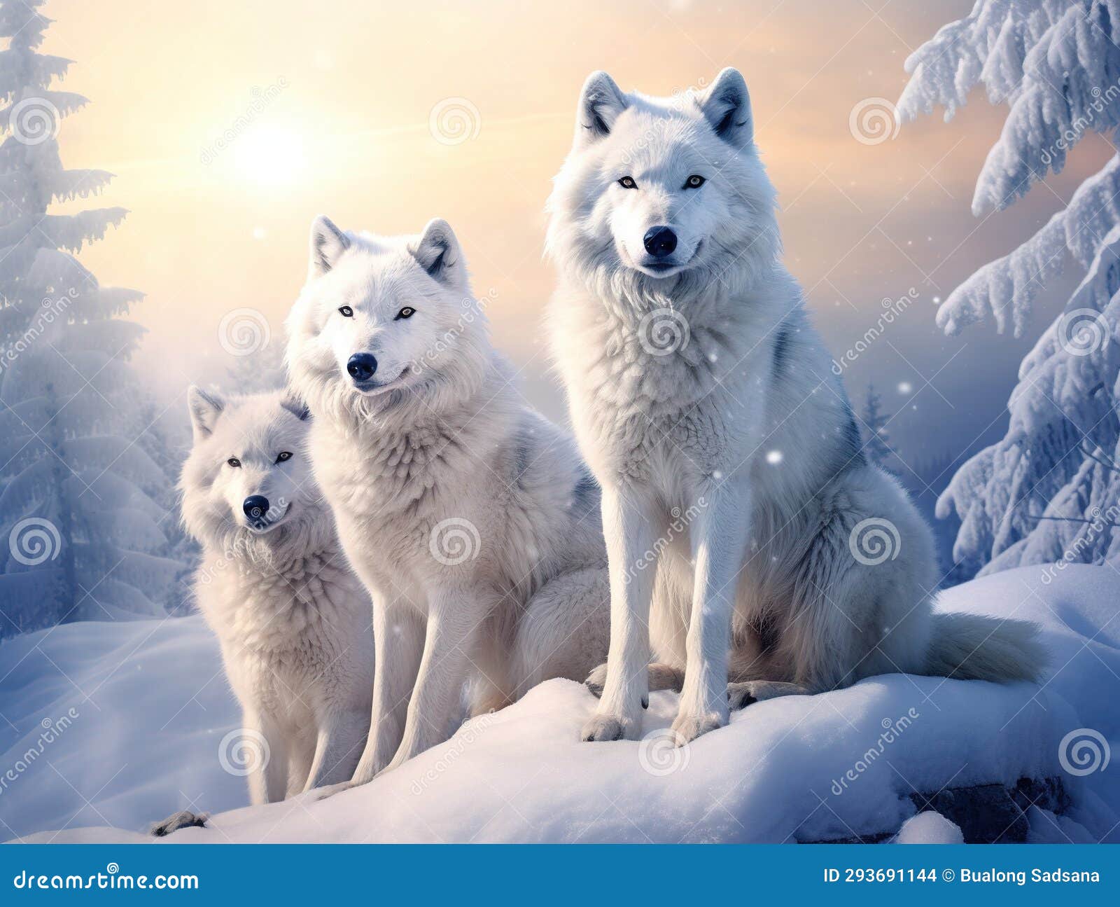 Ai Generated Illustration Wildlife Concept of Arctic Wolves Stock ...