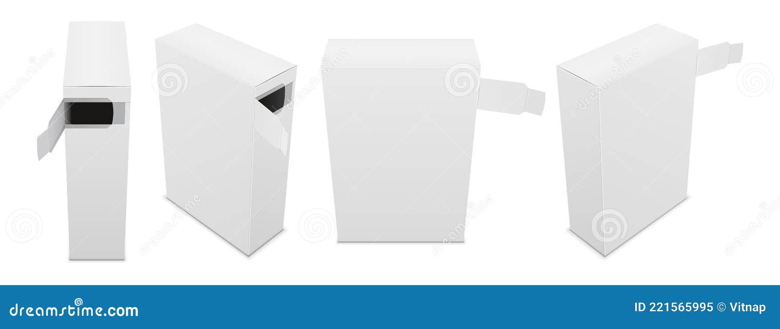 Ð¡ardboard Box With Tear-off Flap. Set Of Various Projections For ...