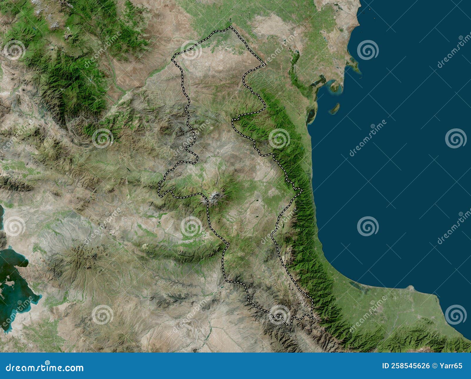 Ardebil, Iran. High-res Satellite. No Legend Stock Illustration ...