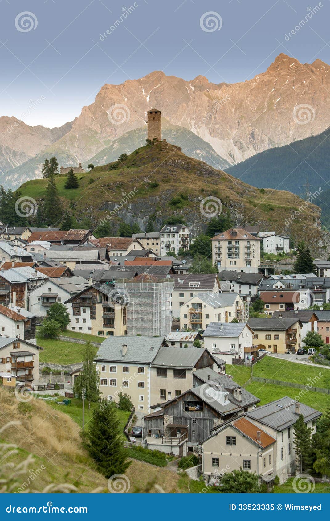 Ardez Suiza imagen de archivo. Imagen de europa, sunset - 33523335