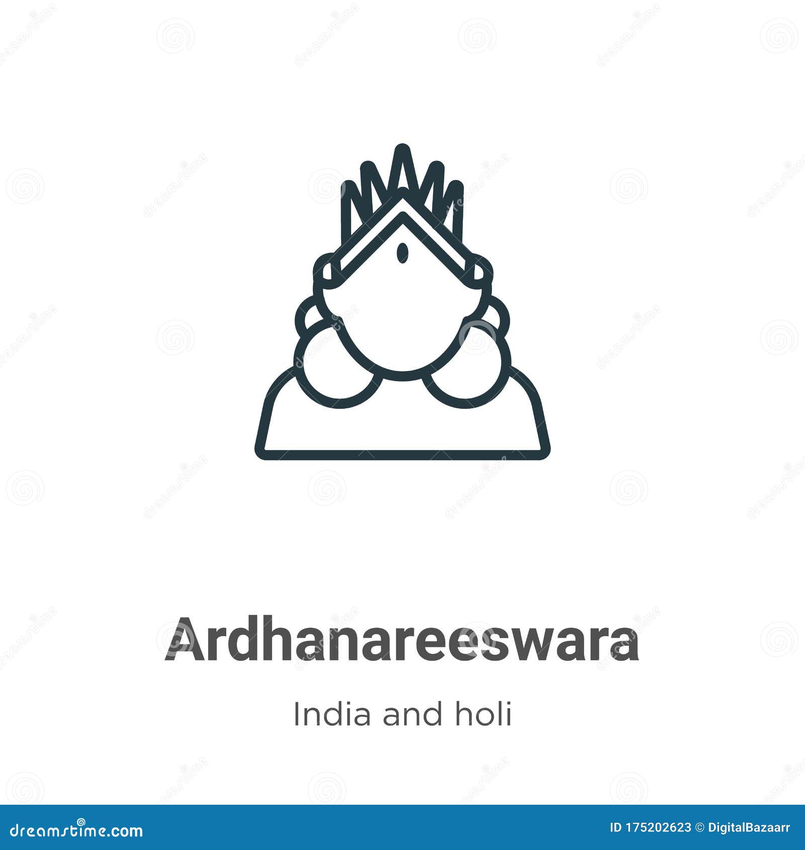 Ardhanareeswara Vector Icon On White Background. Flat Vector ... Ardhanareeswara Vector Icon On White Background. Flat Vector ...