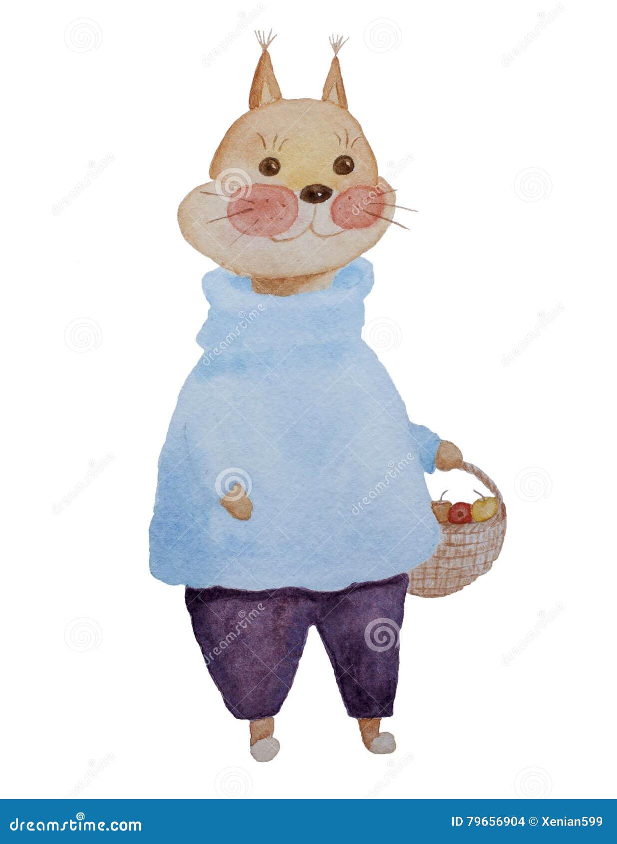 Ardilla dibujada mano foto de archivo. Ilustración de ocasional - 79656904