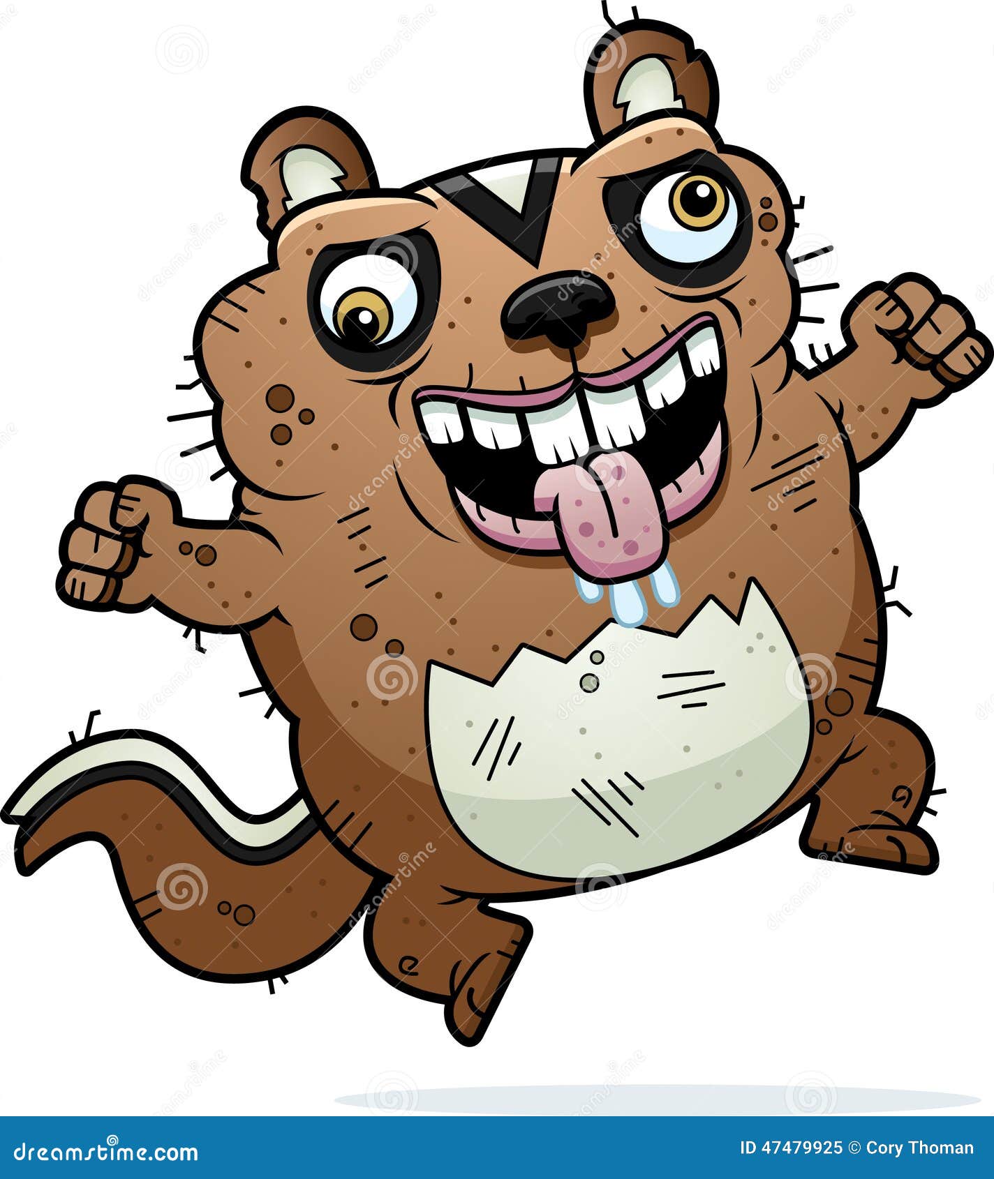 Ardilla Listada Fea Loca De La Historieta Ilustración del Vector ...